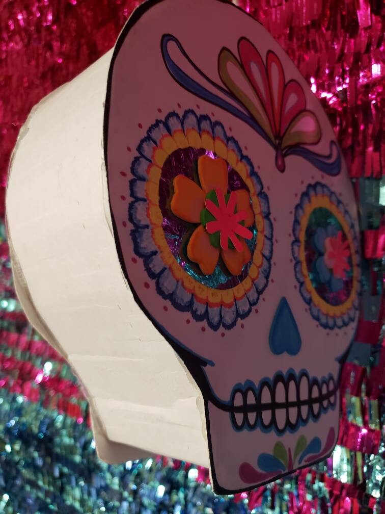 Hand-painted Day of the Dead Skull Pinata | Mexican Fiesta Decor - Etsy