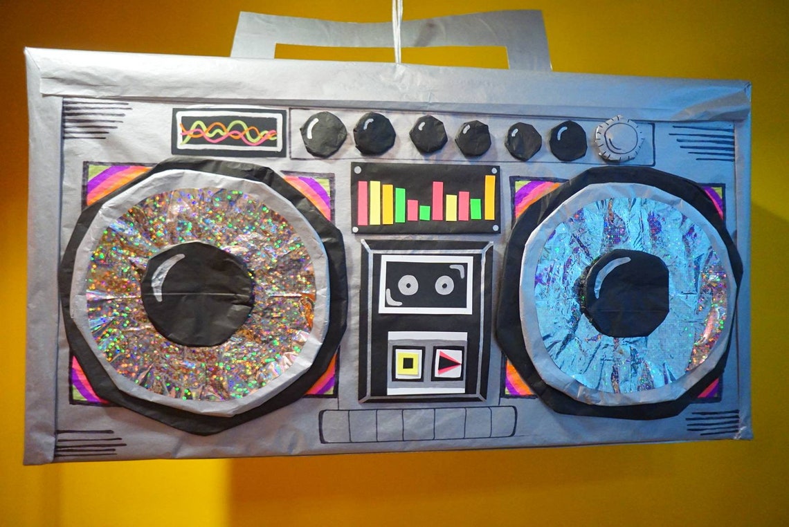 Pinata Boom Box | Custom 80s Party Decor | 80s Pinata | Cute Party Game ...