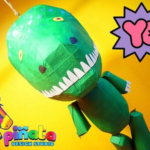 Green Dinosaur Pinata | Party Game | Centerpiece | Decorations | Boy's ...