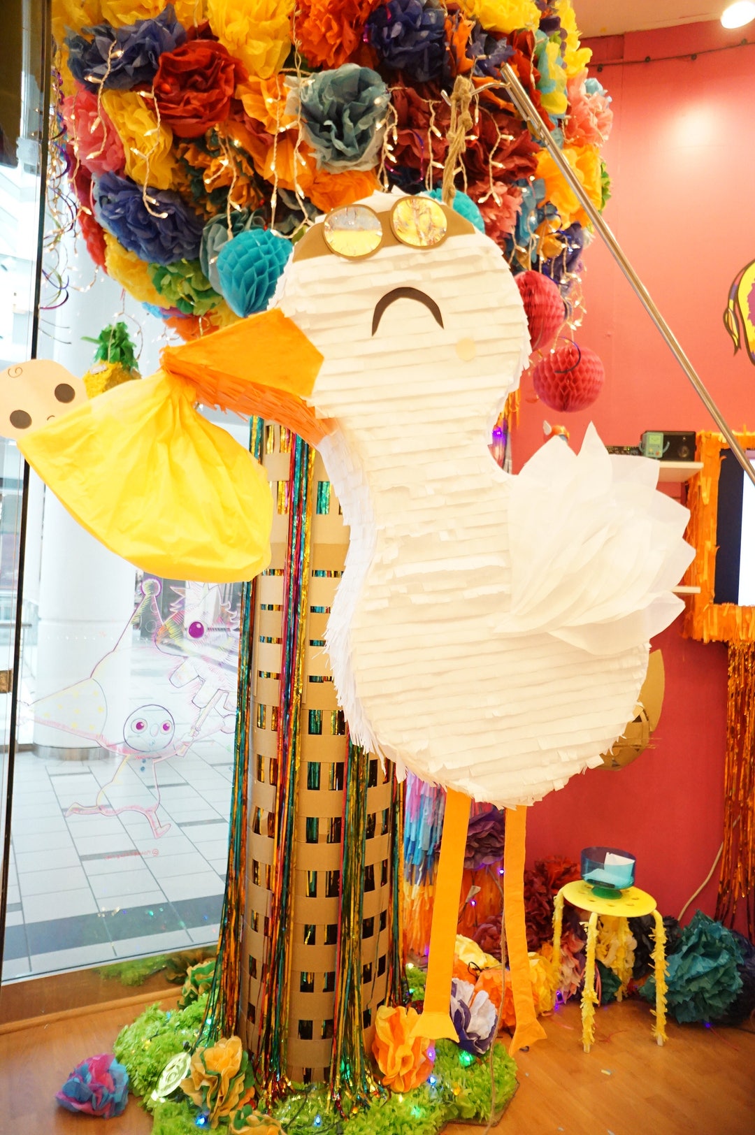 2D Stork Holding Baby Pinata | Gender Reveal Pinatas | Baby Shower Game ...