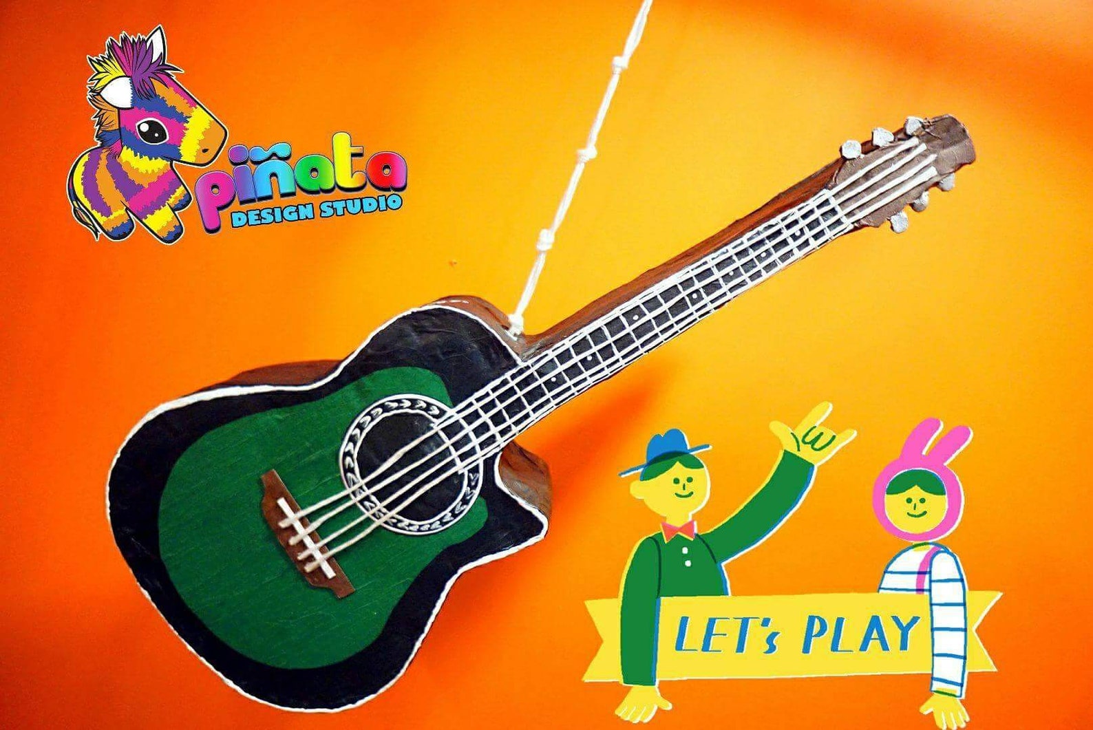 Guitar Pinata Pinatas Children's B-day Party Game Colorful Kid's Party ...