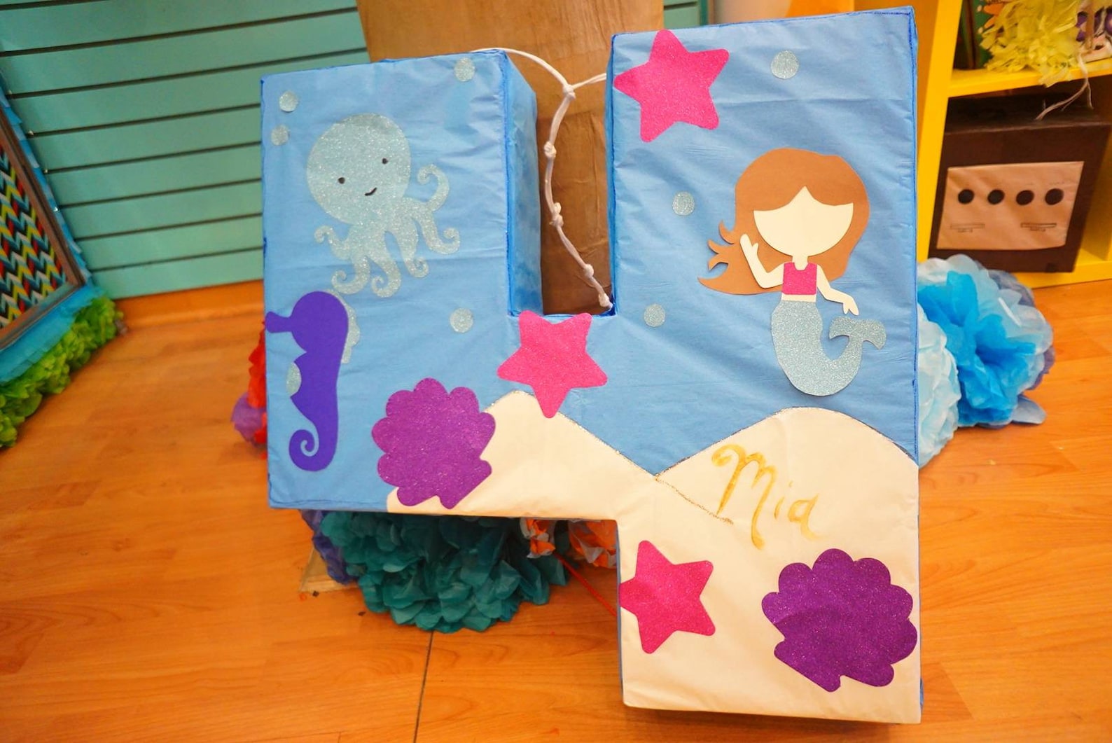 Number Four Birthday Mermaid Piñata | Etsy