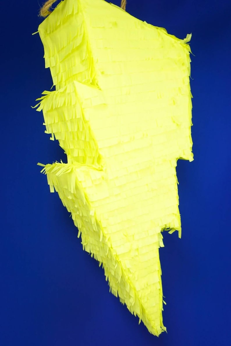 Handcrafted Neon Yellow Lightning Bolt Pinata | Custom Colors - Etsy