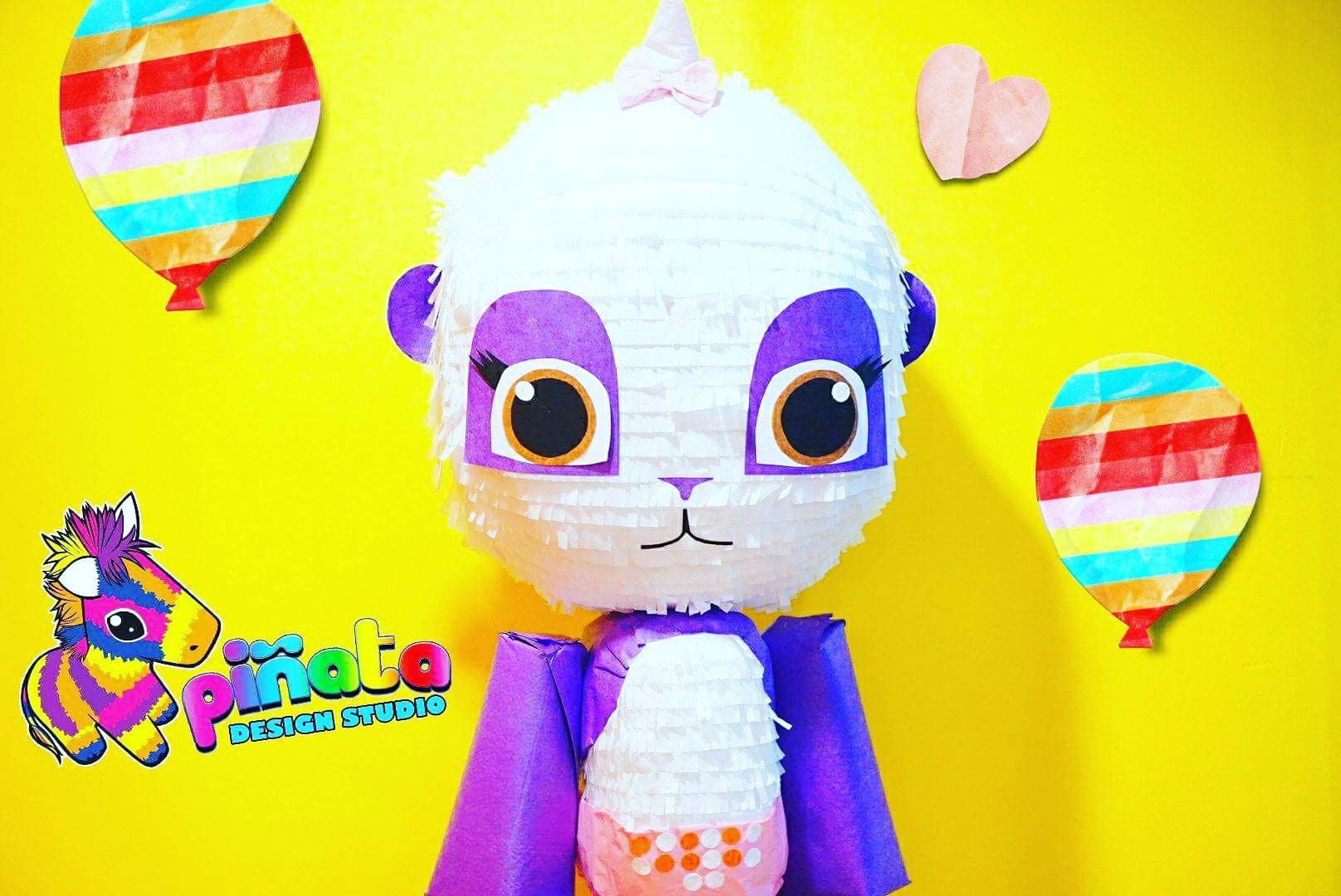 Pinata Purple Panda Inspired Movable Limbs Interactive | Etsy