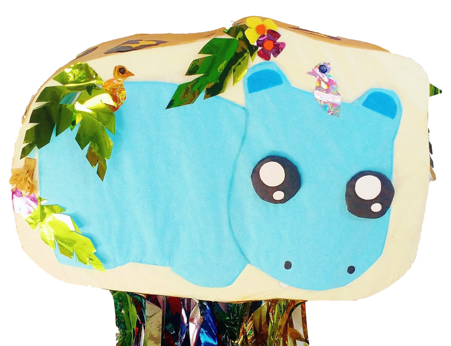 2D Pinata Baby Blue Hippo Pinata Animal Theme Party Fun - Etsy