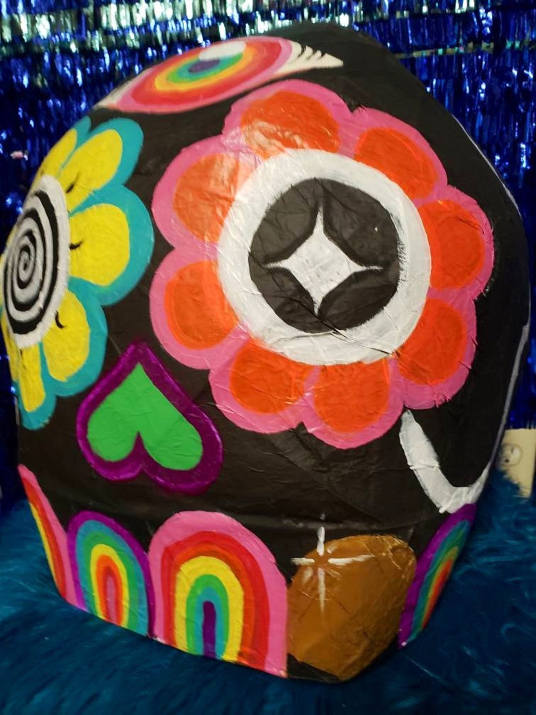 Hand-painted Day of the Dead Skull Pinata | Mexican Fiesta Decor - Etsy