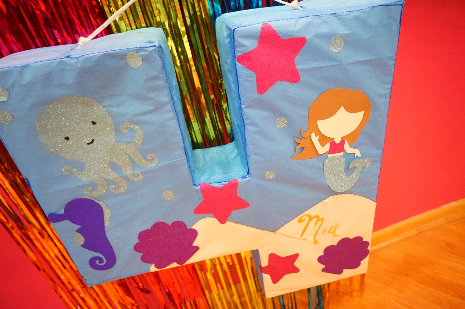 Number Four Birthday Mermaid Piñata | Etsy