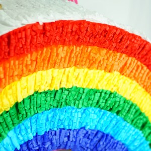 Rainbow Pinata With Curly Cut Paper | Mexican Tradition Chino Cut ...