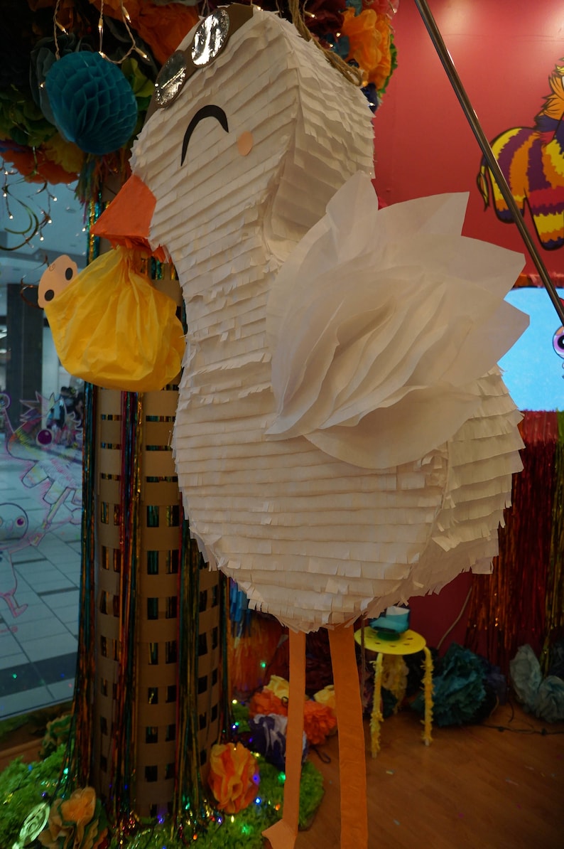 Stork Holding Baby Pinata | Gender Reveal, Baby Shower - Etsy