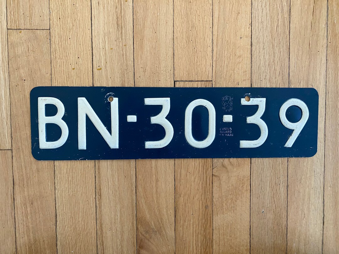 Vintage License Plate, Probably Dutch, Year Unknown - Etsy