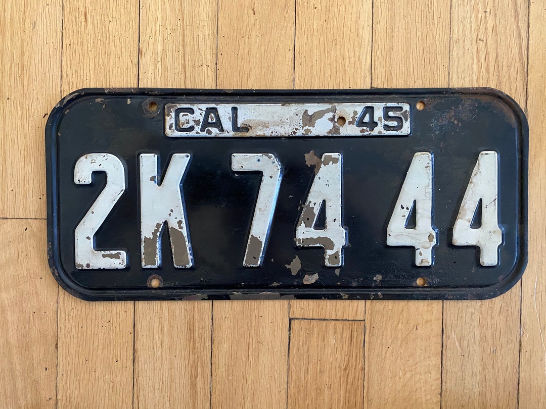Vintage California License Plate From 1945 - Etsy