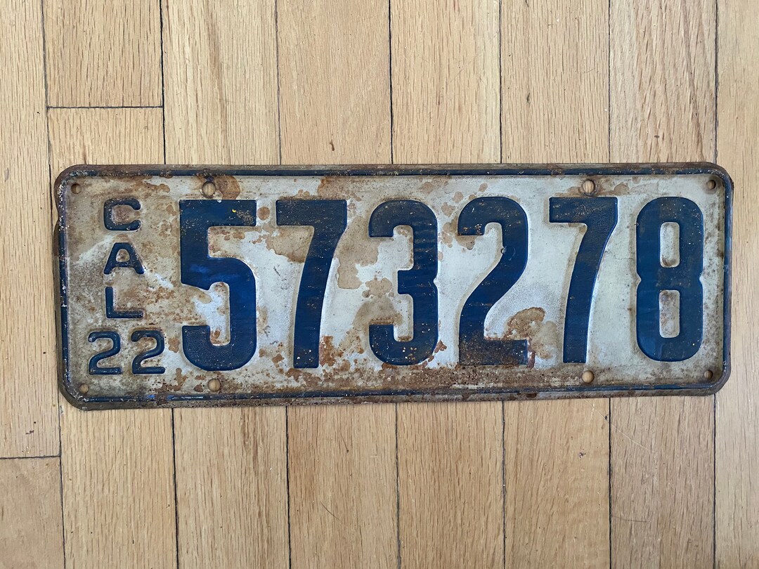 Vintage California License Plate From 1922 - Etsy