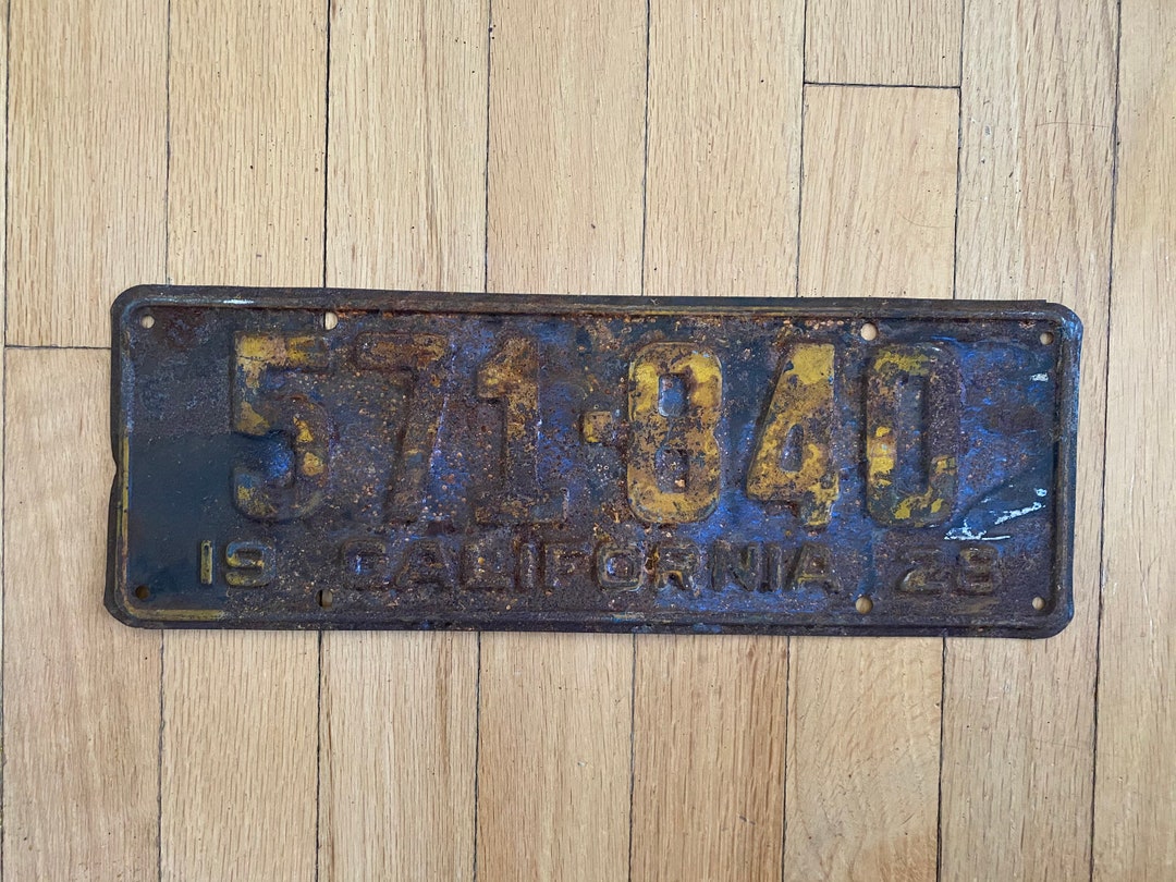 Vintage California License Plate From 1928 - Etsy