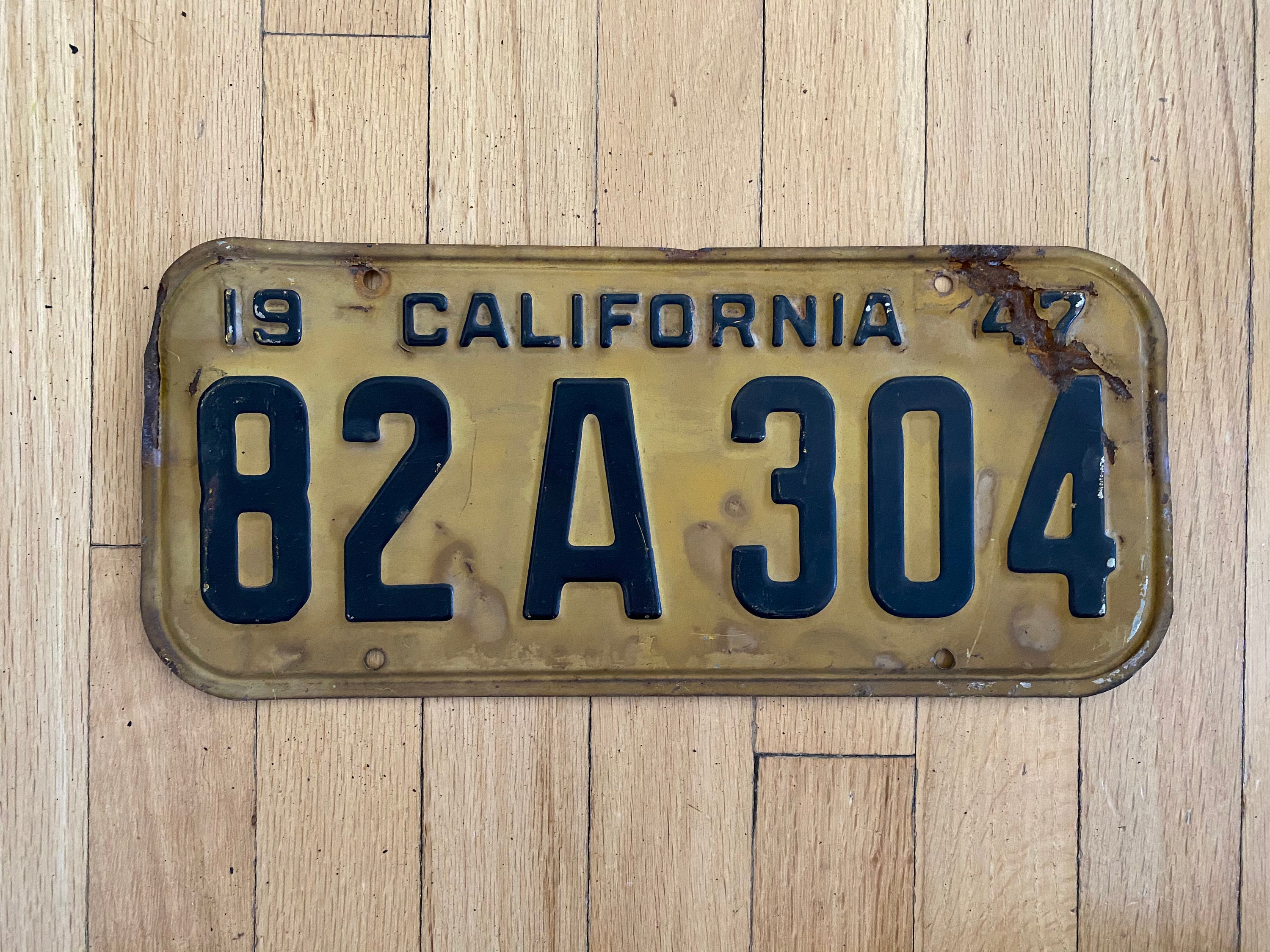 Vintage California License Plate From 1947 Etsy