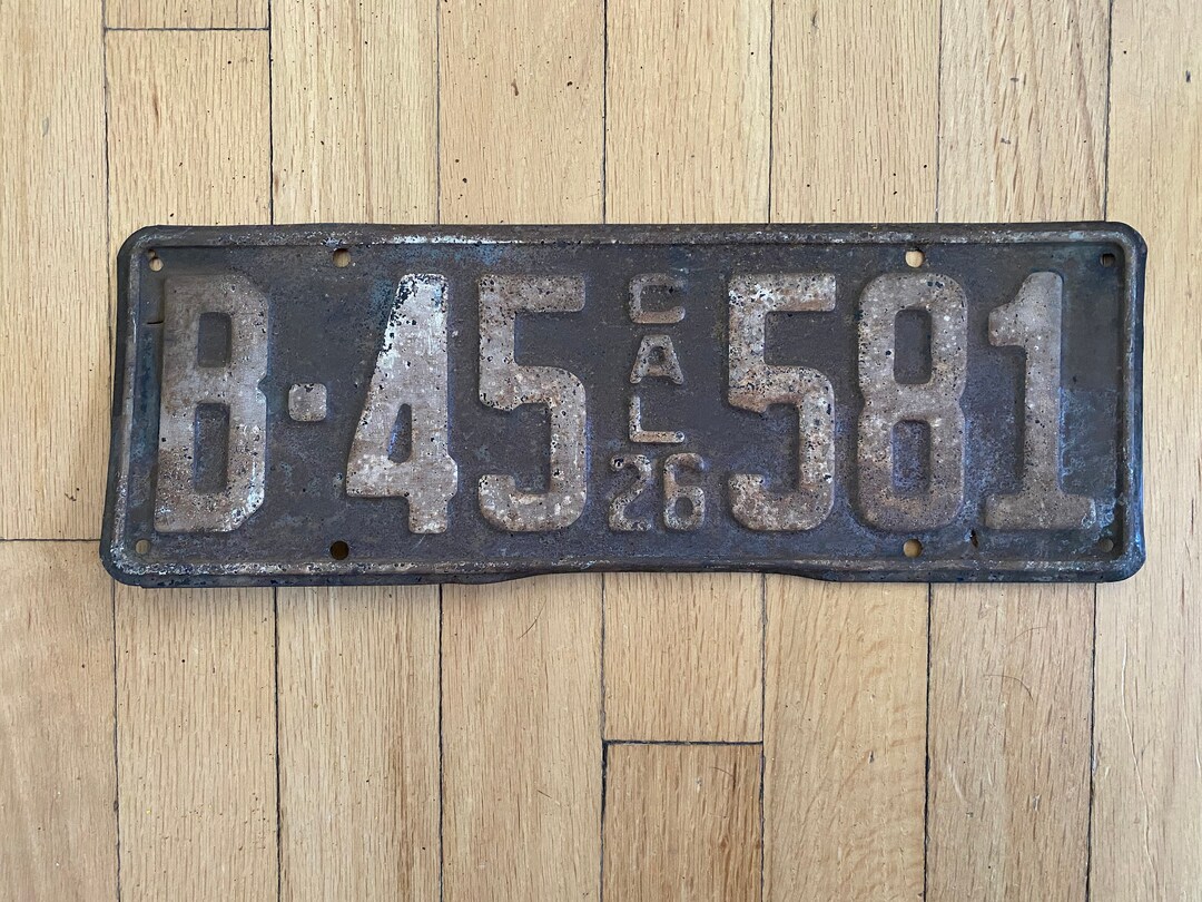 Vintage California License Plate From 1926 - Etsy