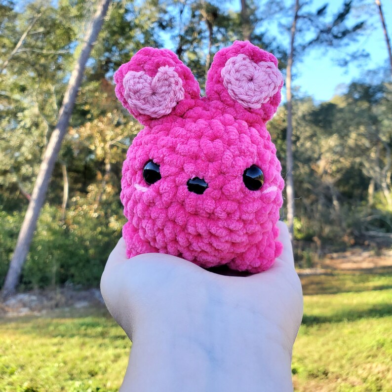 Crochet Love Bunny Plush, Handmade Stuffed Animal, Crocheted Gift ...