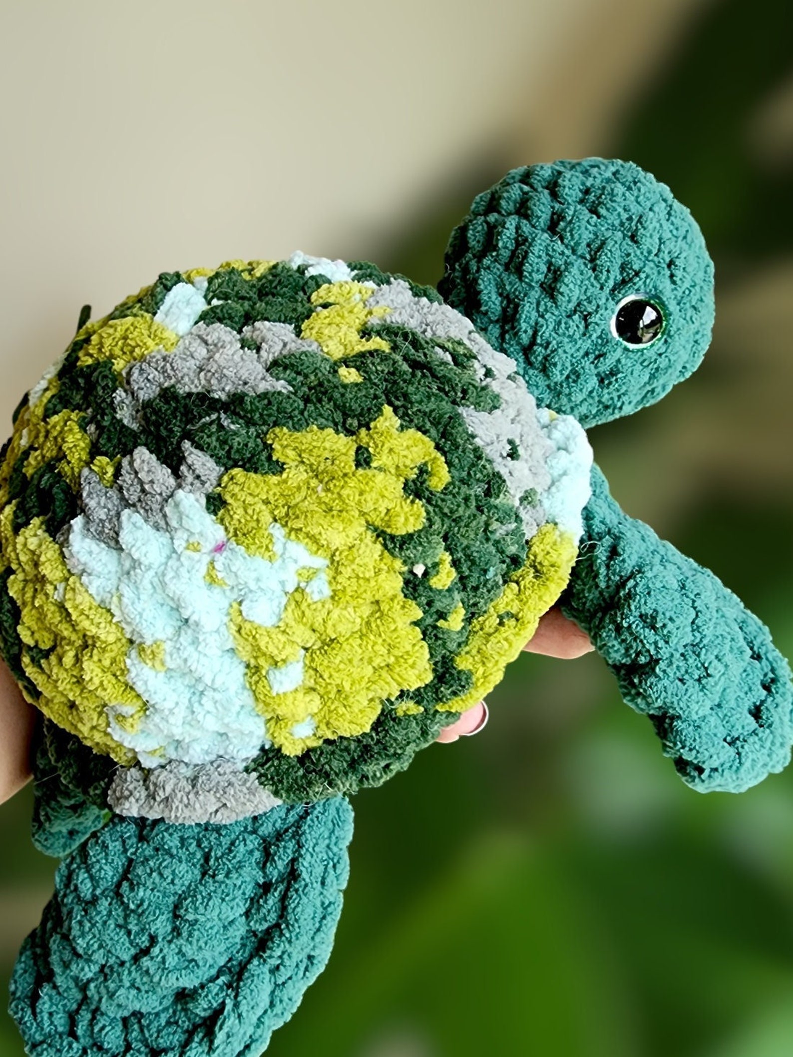 Crochet Turtle Plush, Handmade Stuffed Animal, Crocheted Turtle ...