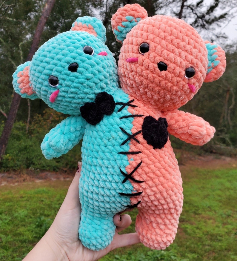 Crochet Two Headed Bear Handmade Oddity Conjoined Twin - Etsy