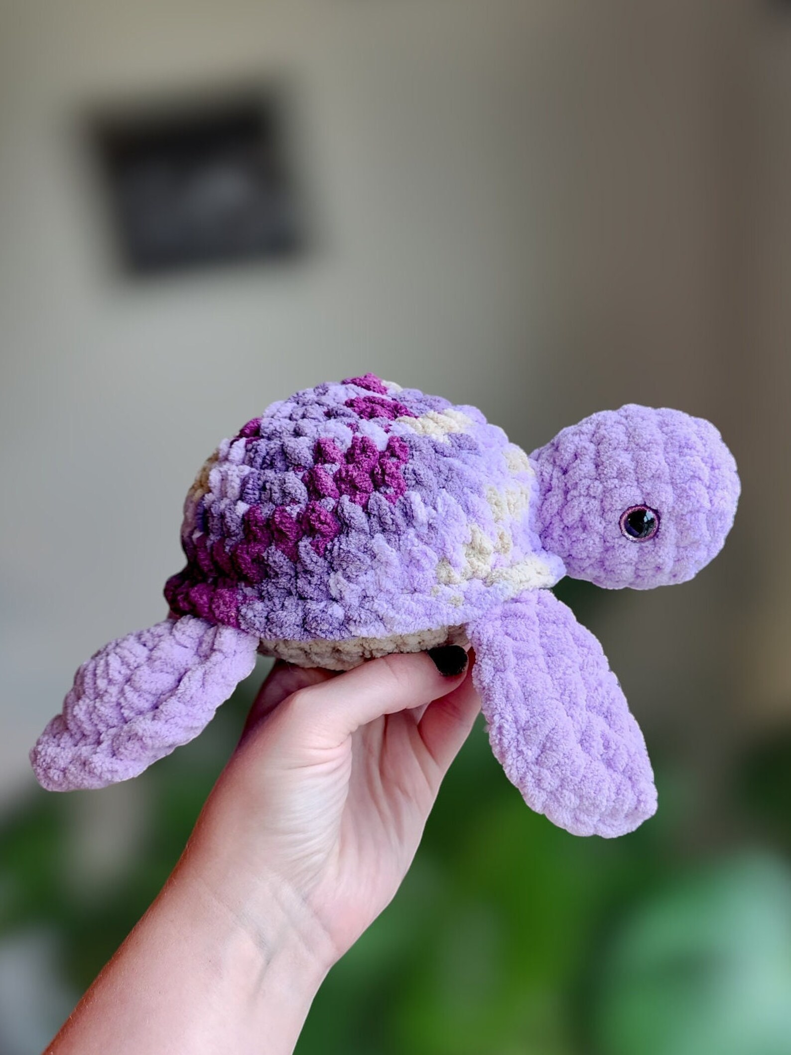 Crochet Turtle Plush, Handmade Stuffed Animal, Crocheted Turtle ...