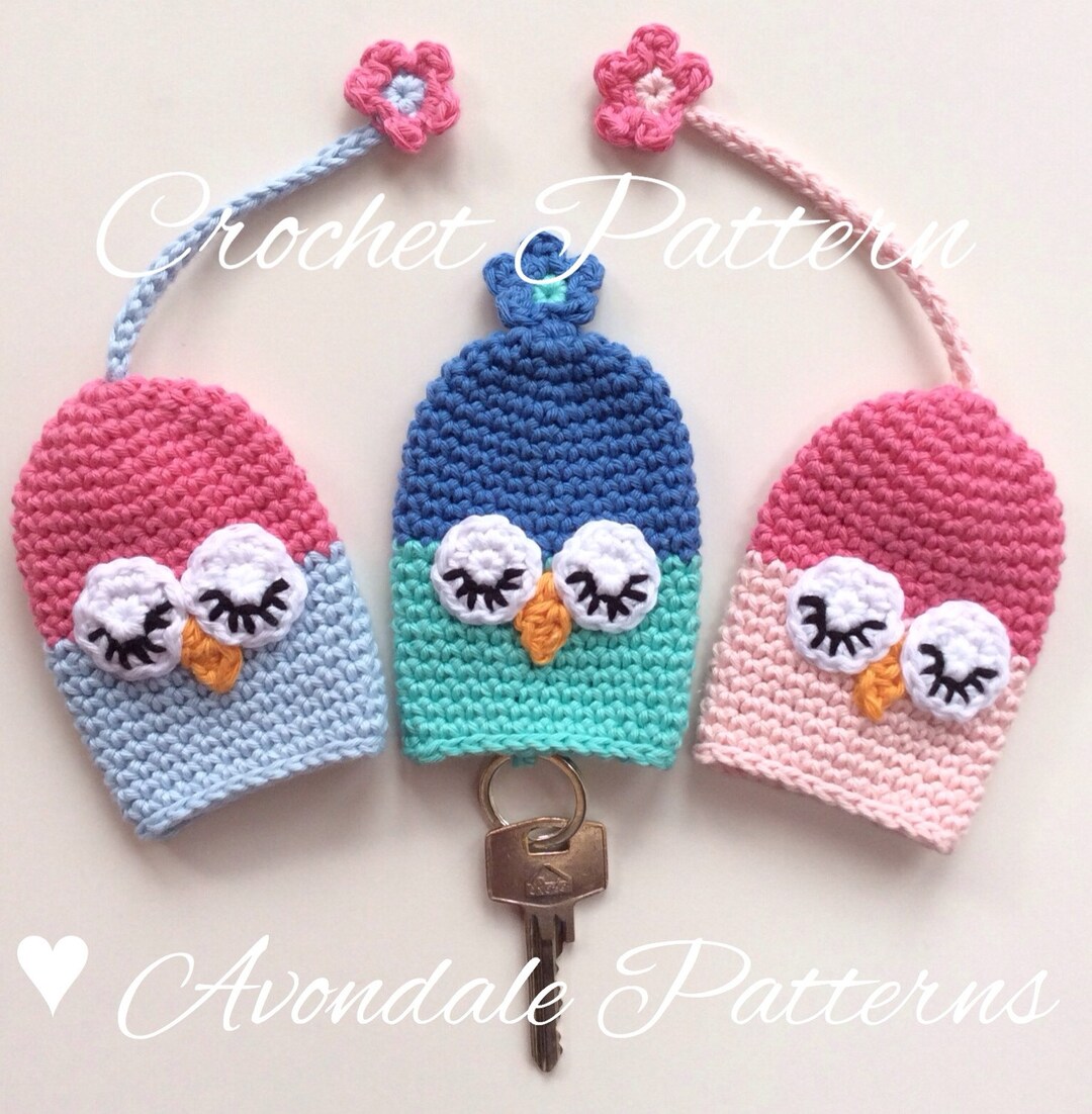 Crochet Pattern Owl Key Cosy Keycover Instant Download Pdf - Etsy
