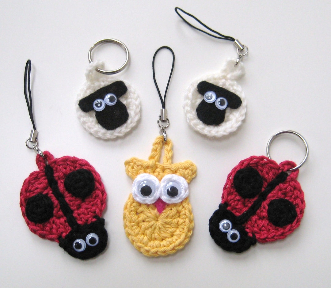 Crochet Pattern Keyrings Sheep Ladybird Owl INSTANT DOWNLOAD PDF ...