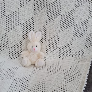 Crochet Blanket Pattern Diamond Checkers Filet Blanket PDF, Uk and Us ...