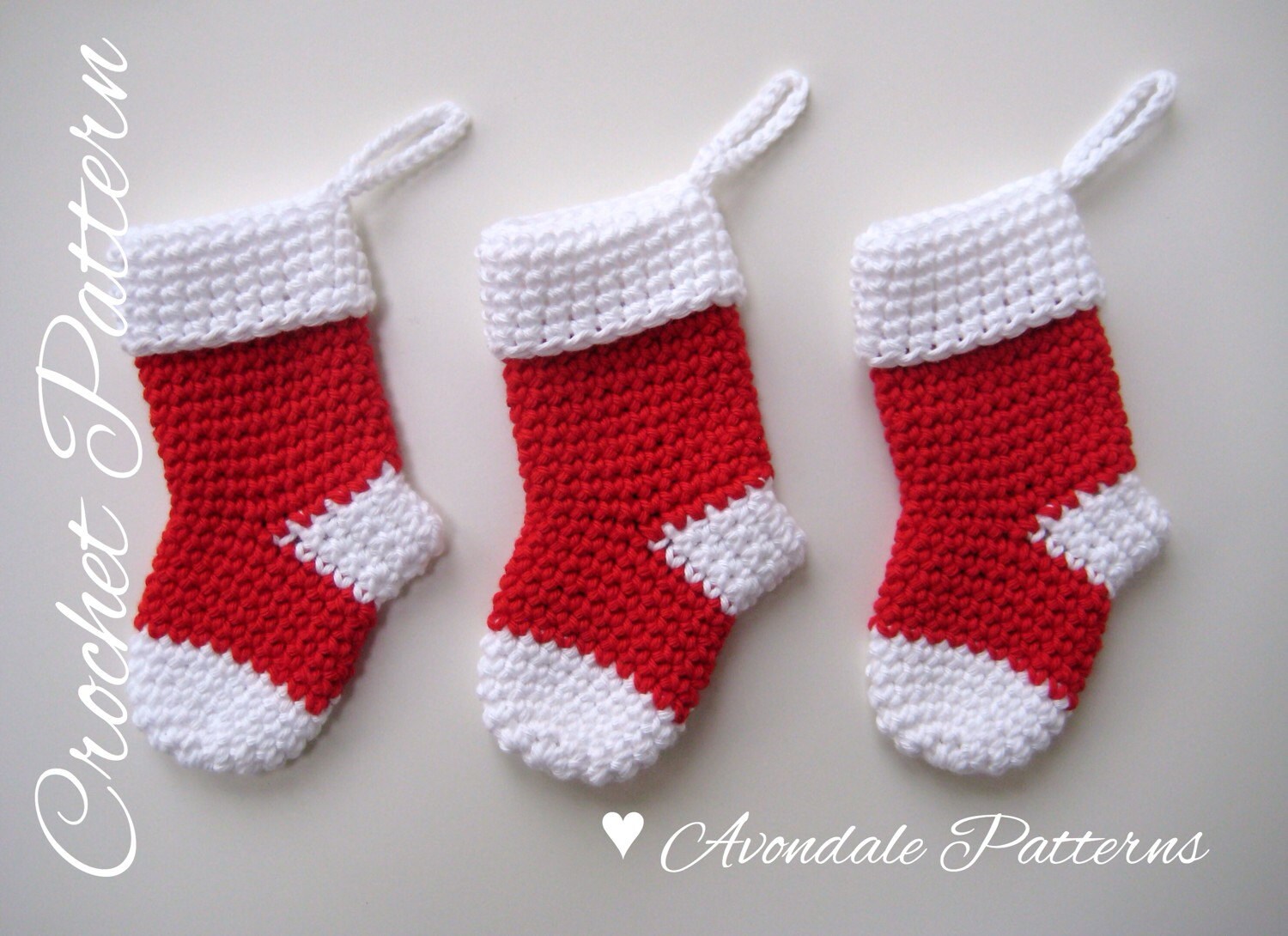 Crochet pattern christmas stocking Santa Socks PDF patt no25 | Etsy