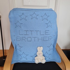Crochet Blanket Pattern Little Brother Filet Blanket PDF, US Crochet ...