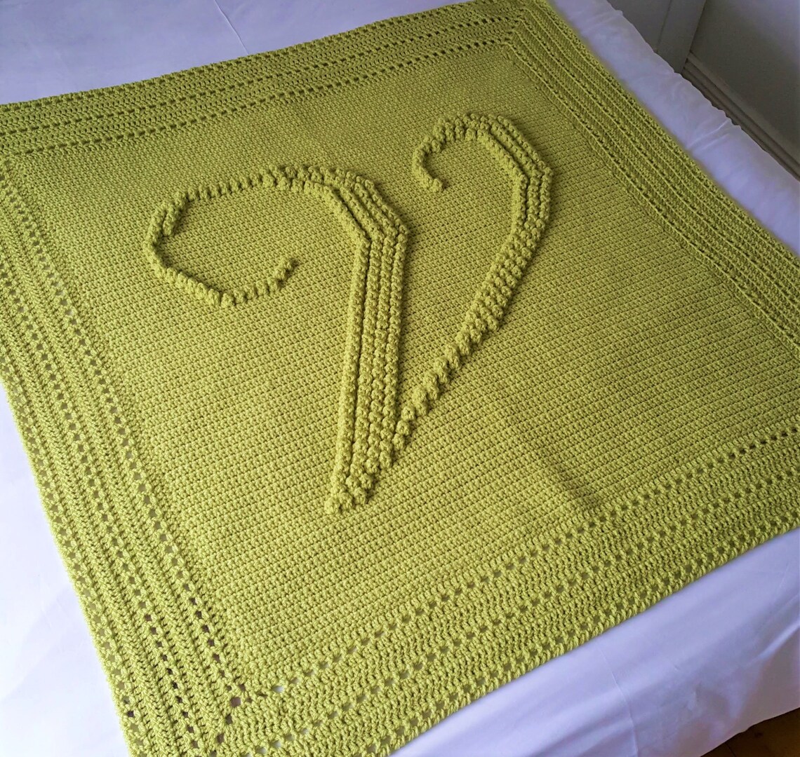 Crochet Blanket Pattern Monogram Blanket PDF Personalised | Etsy