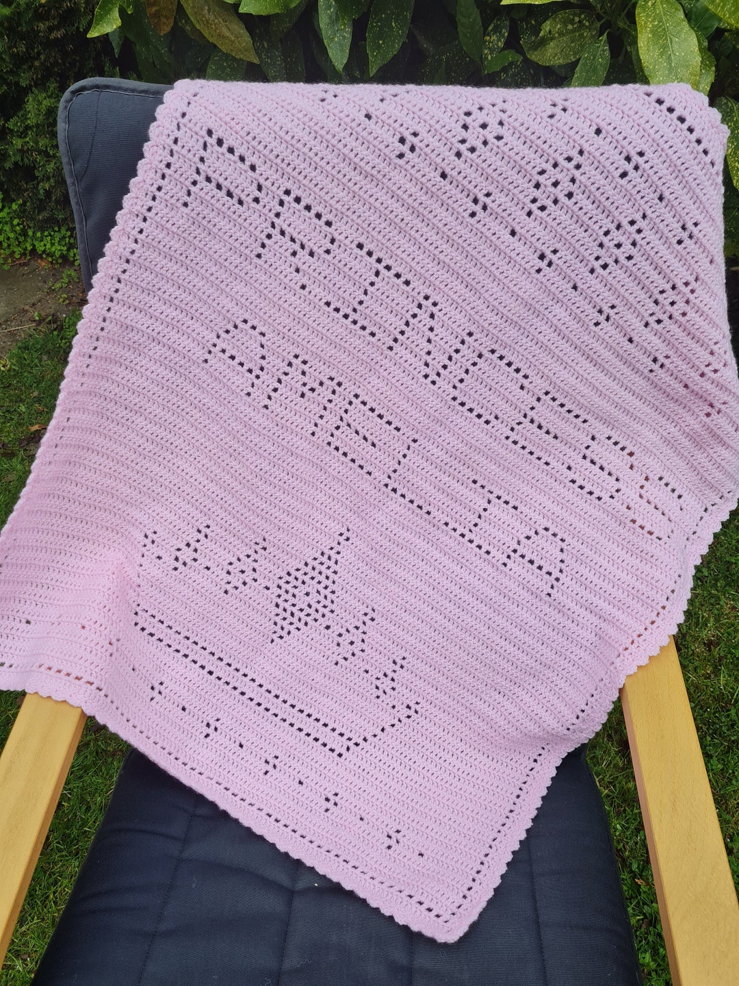 Crochet Baby Blanket Pattern, Princess Name, Personalised, Filet, UK ...