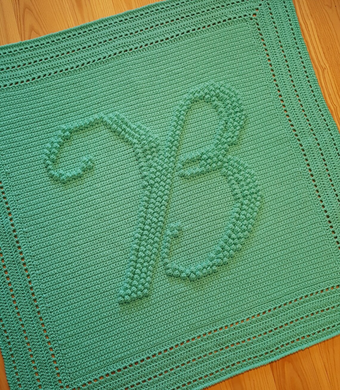 Crochet Blanket Pattern Monogram Blanket PDF Personalised | Etsy