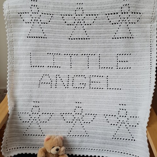 Crochet Blanket Pattern Little Princess Filet Blanket PDF Uk - Etsy