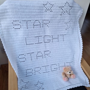 Crochet Baby Blanket Pattern Star Light Star Bright Filet Crochet ...