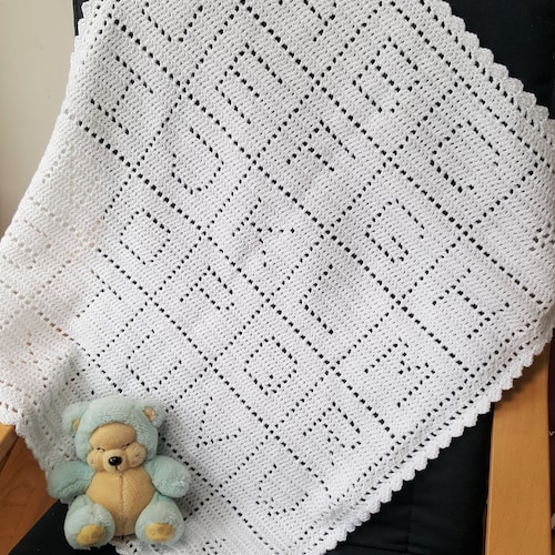 Crochet Blanket Pattern Little Princess Filet Blanket PDF Uk - Etsy
