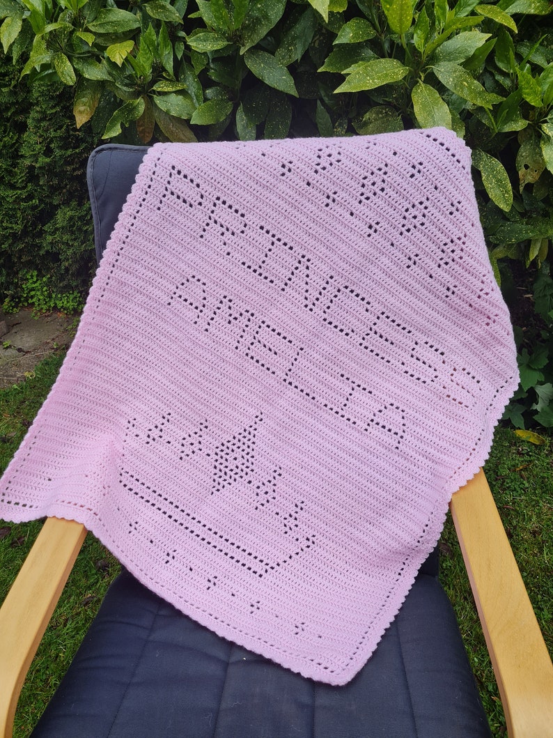 Crochet Baby Blanket Pattern Princess Name Personalised | Etsy