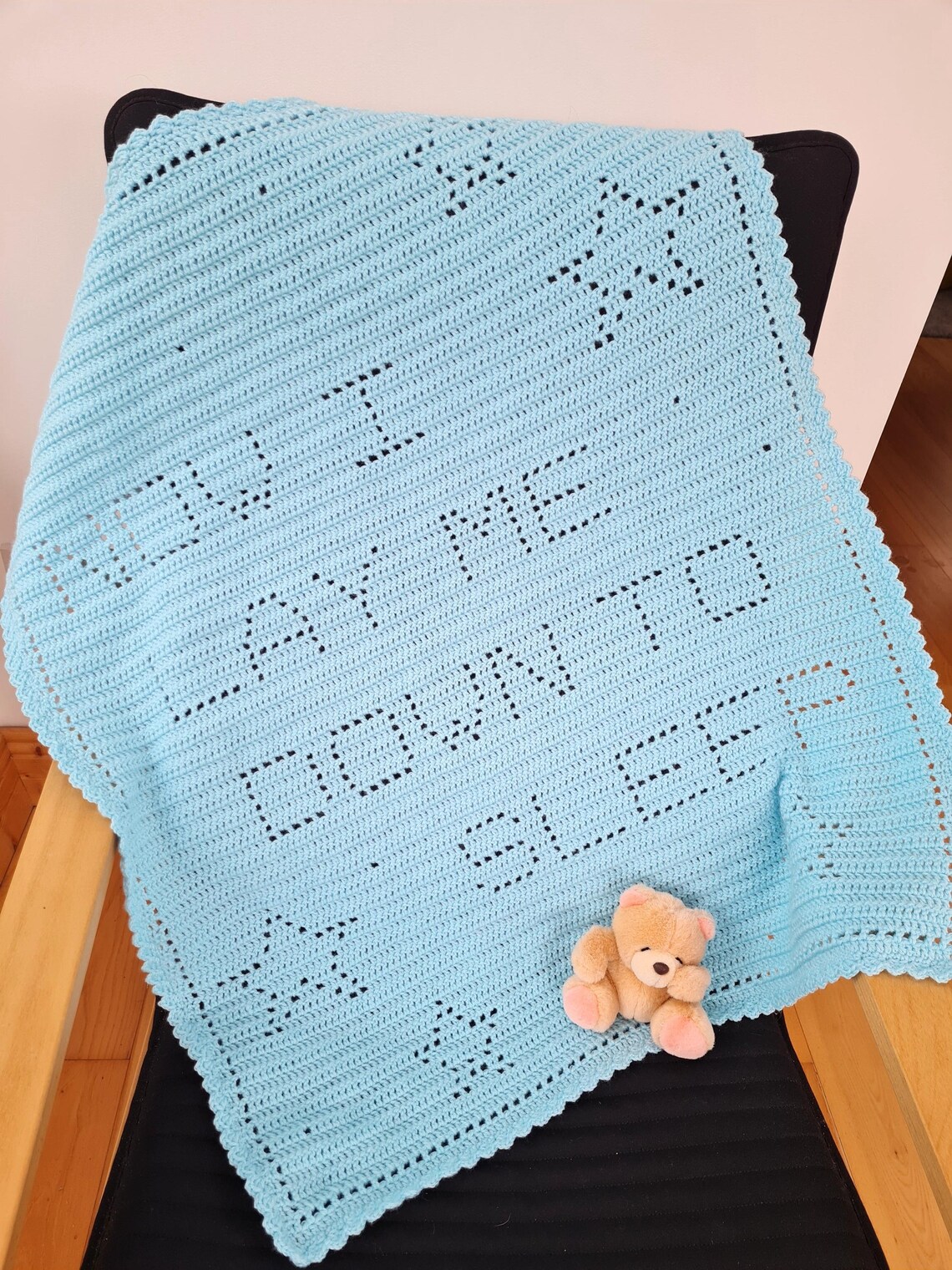 Crochet Blanket Pattern Now I Lay Me Down to Sleep Filet Blanket PDF ...