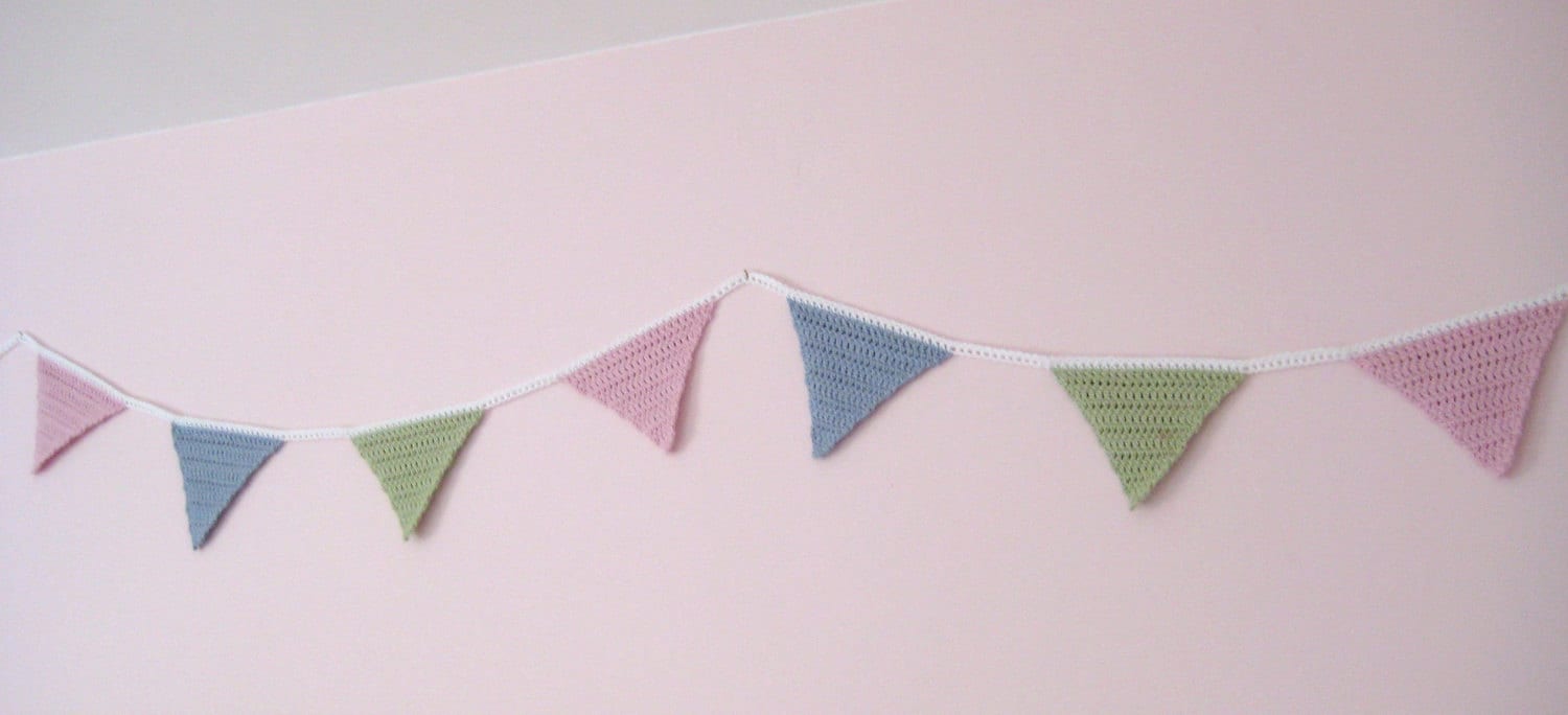 Crochet Pattern Flags Triangle Bunting Garland INSTANT | Etsy
