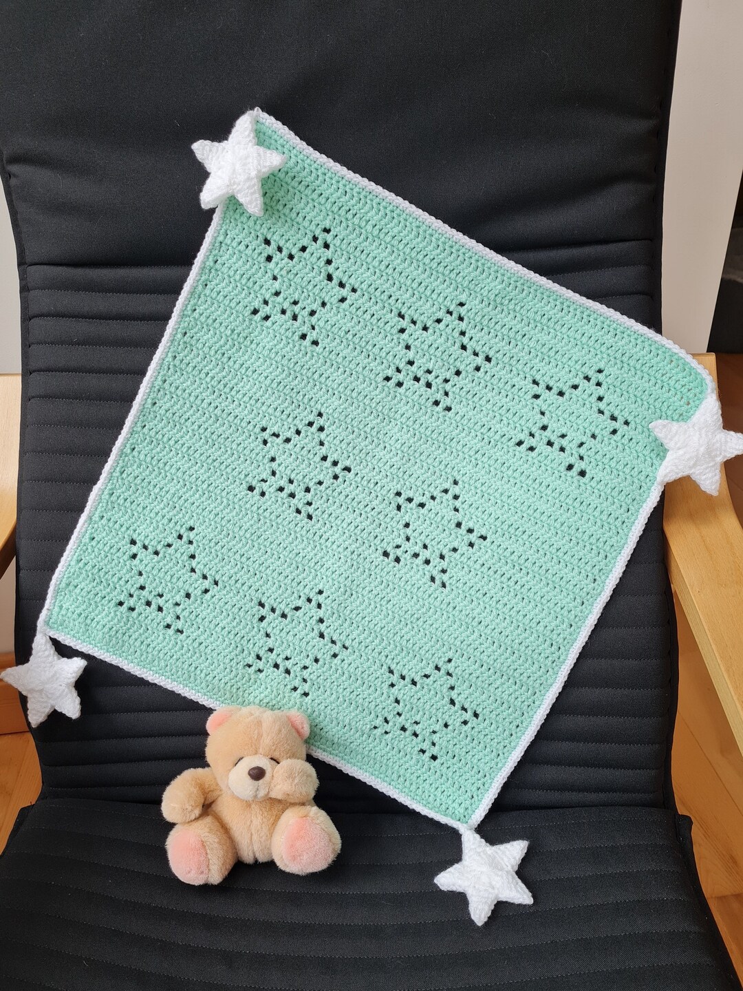 Crochet Blanket Pattern, Star Lovey Filet Blanket PDF, UK Terms, US ...