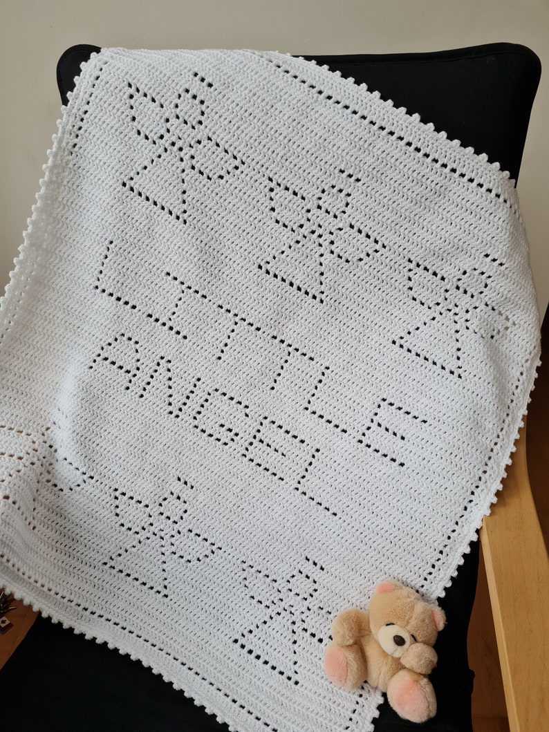 Crochet Blanket Pattern, Little Angel, Filet Blanket PDF, Uk & Us Terms ...