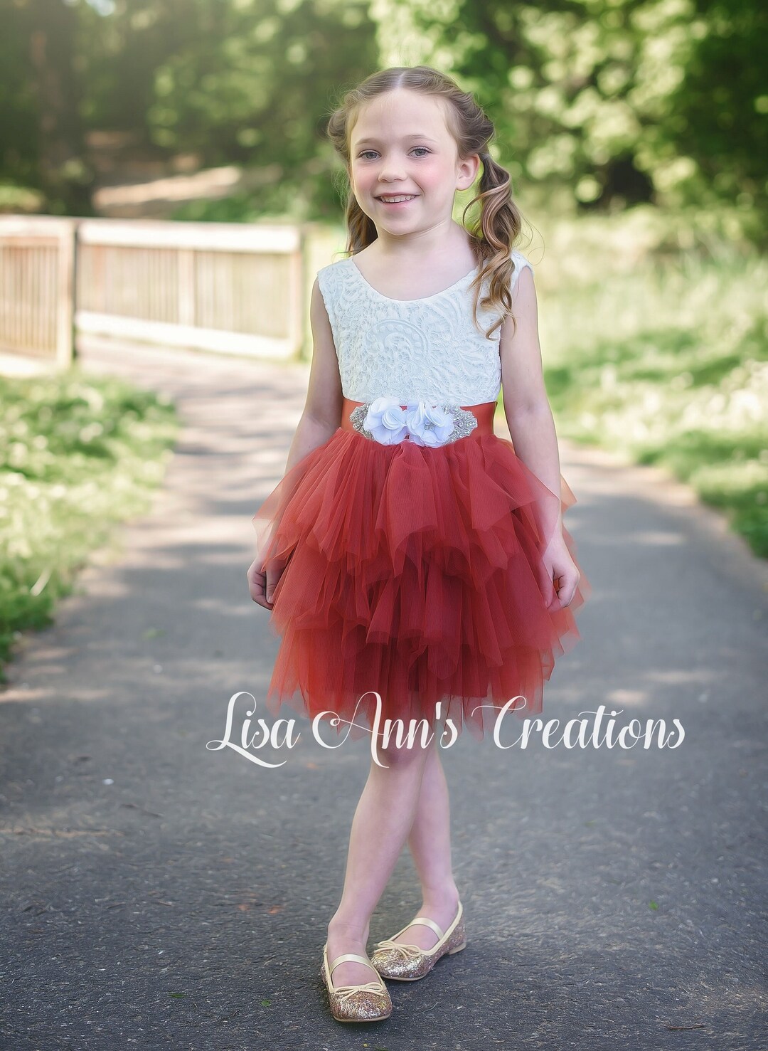 Flower Girl Dress Rust Flower Girl Boho Flower Girl Dresses Toddler ...