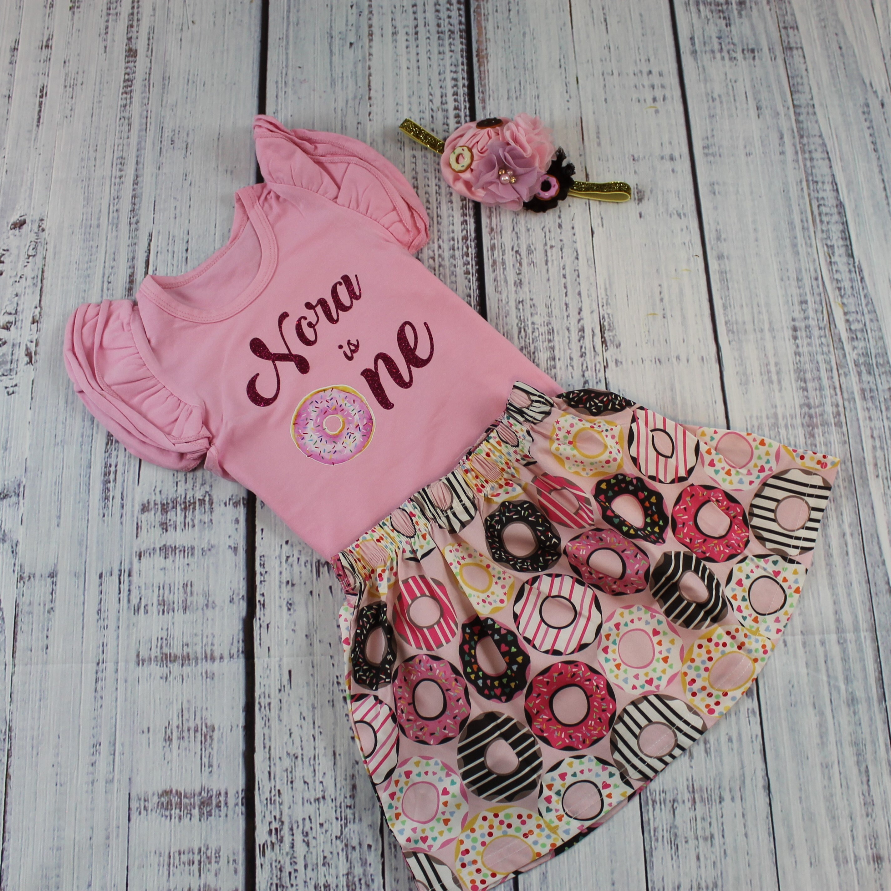 1st Donut Birthday Outfit Baby Girl Sweet One Donut Birthday | Etsy