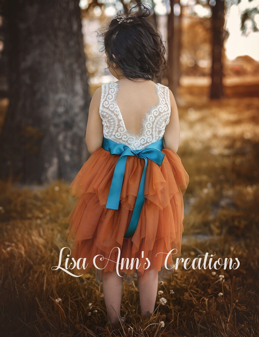 Flower Girl Dress Burnt Orange Flower Girl Dresses Boho Flower Girls ...