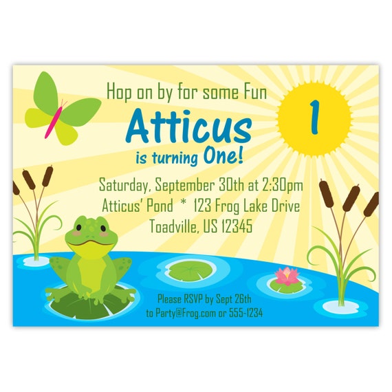 Invitations & Announcements Invitations Personalized invite Custom Frog ...