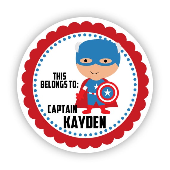 Purple Green Polka Dot 2 inch Round Tags Superhero Name Label Tag ...