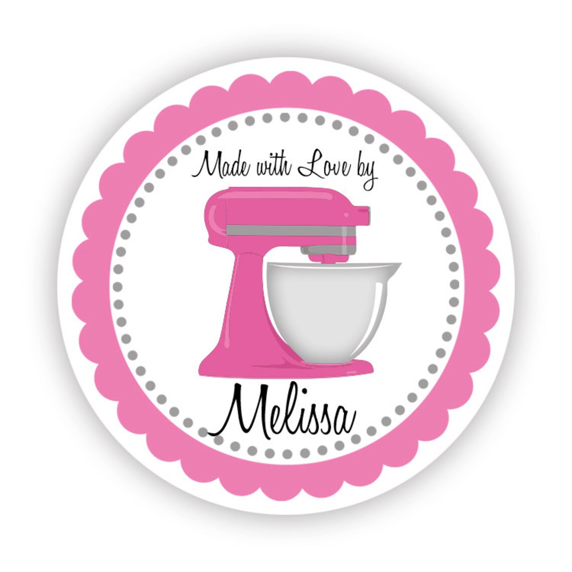 Kitchen Stickers Cute Hot Pink Grey Kitchenaid Mixer Food | Etsy