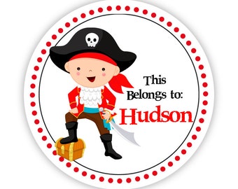 Personalized Name Label Stickers Black and Blue Polka Dots | Etsy