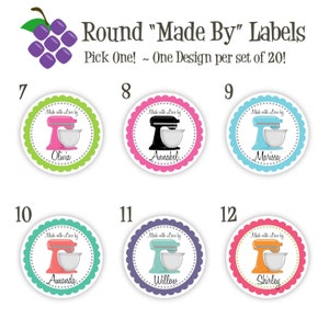 Kitchen Stickers - Cute Hot Pink, Grey, Kitchenaid Mixer, Food Cooking ...