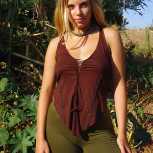 Brown Festival Top, Fairy Top, Elven Top, Boho Top, Faerie Top, Tank ...