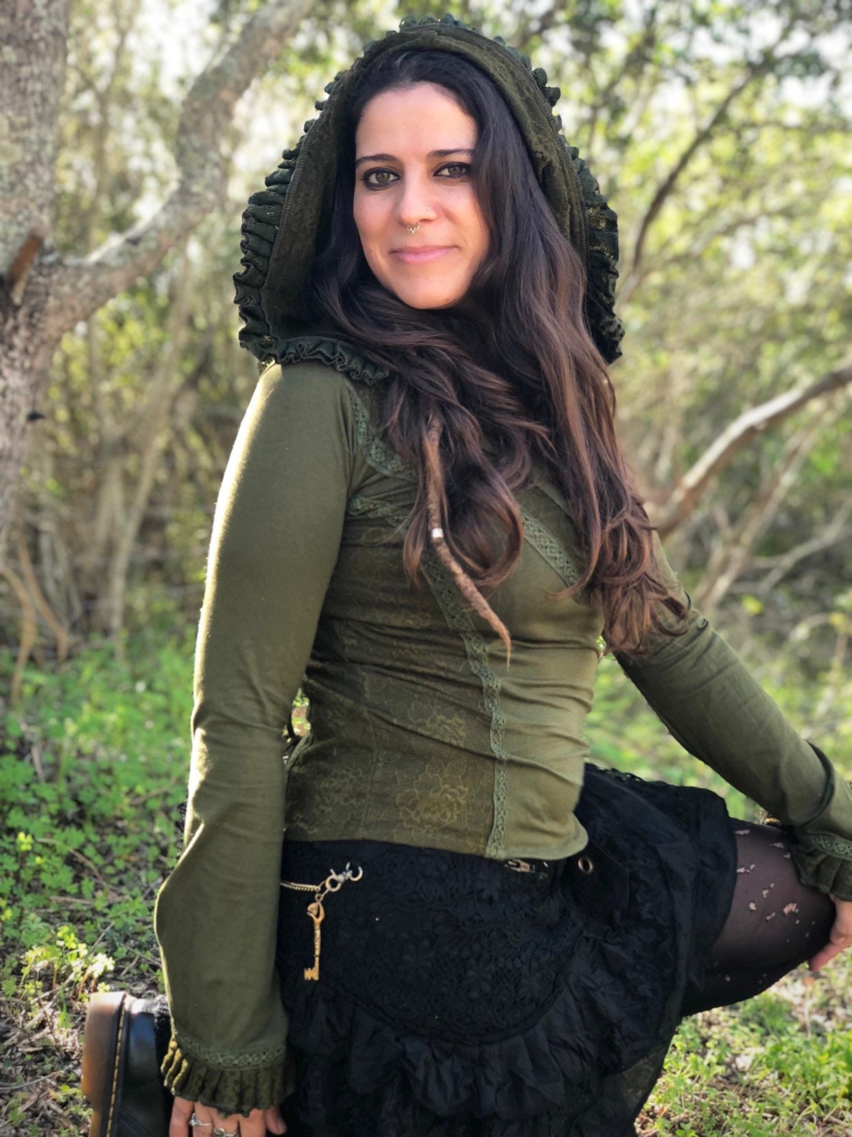 Cotton Boho Victorian Hood Full Sleeve Top Steampunk Hoodie - Etsy