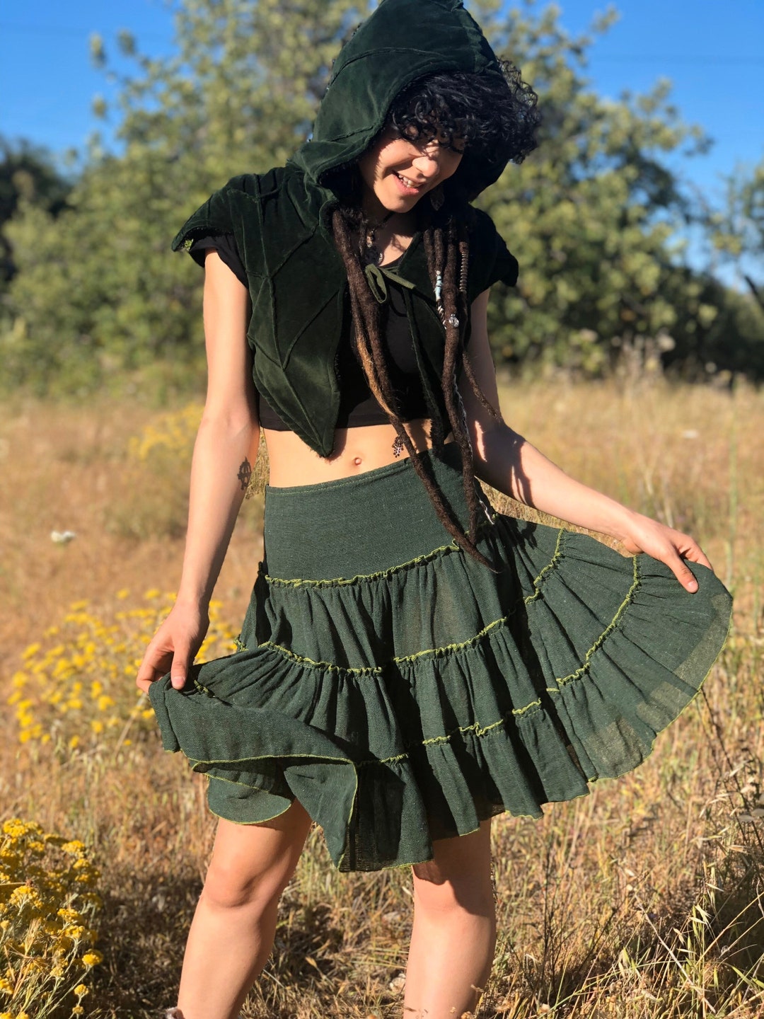 Fairy Skiry, Gypsy Skirt, Elven Skirt, Pixie Skirt, Bohemian Skirt ...